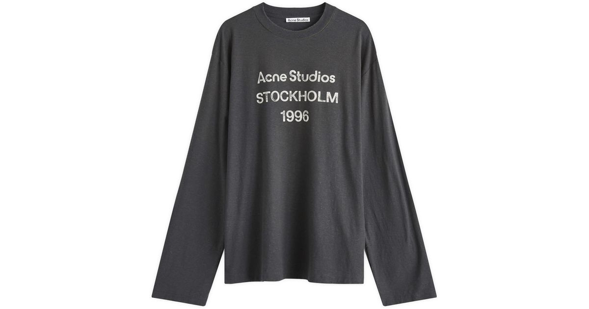 Acne Studios Edden 1996 Logo Long Sleeve T-Shirt in Black Acne Studios Edden 1996 Logo Long Sleeve T-Shirt in Black