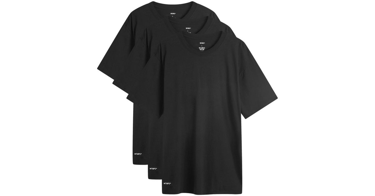 WTAPS 01 Skivvies 3-Pack T-Shirt in Black for Men | Lyst