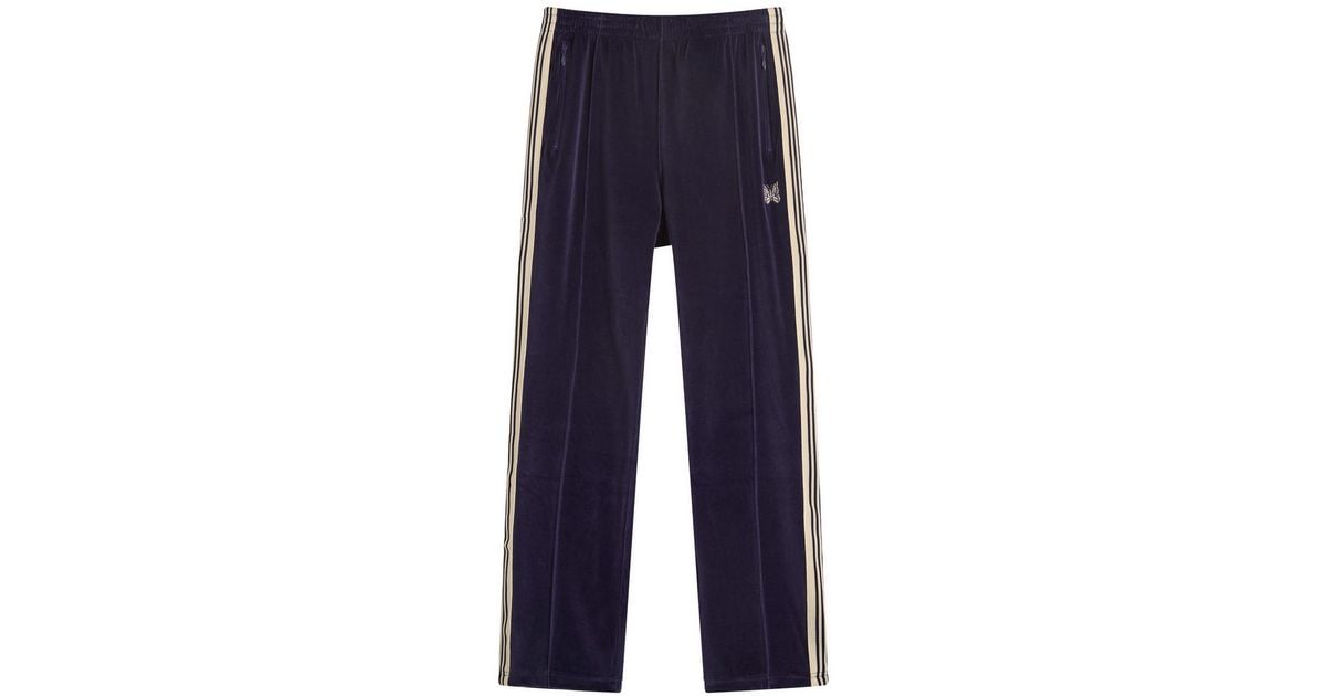 Needles Velour Narrow Track Pants in Blue for Men | Lyst UK