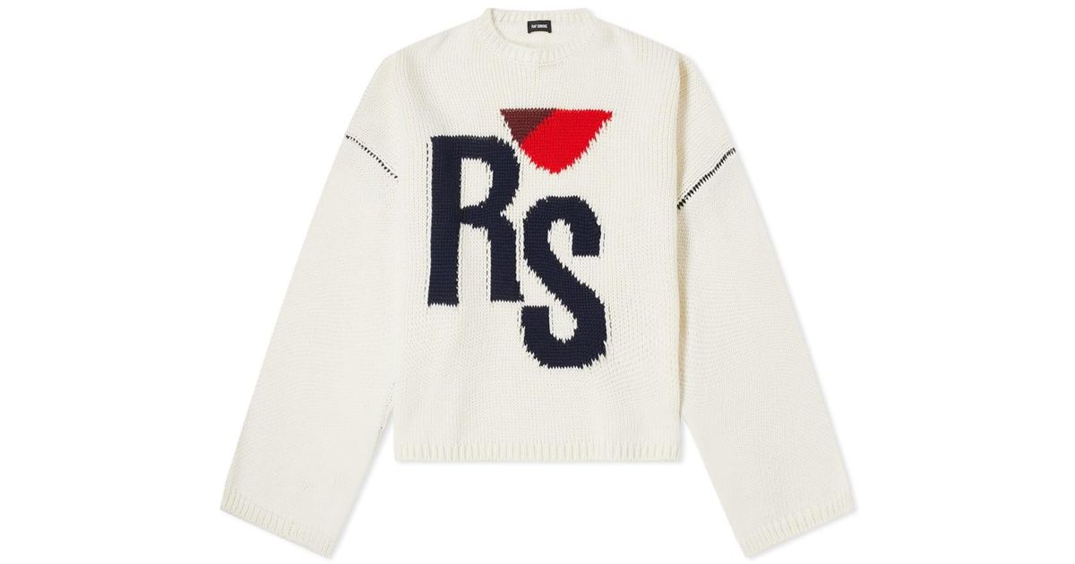 Raf Simons Cropped Rs Sweater in White for Men | Lyst Canada Raf Simons Cropped Rs Sweater in White for Men | Lyst Canada