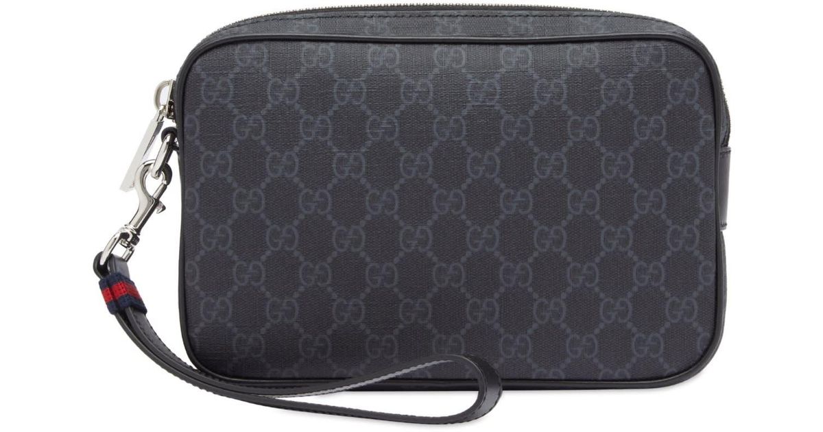Gucci Gg Pouch With Strap in Black for Men | Lyst