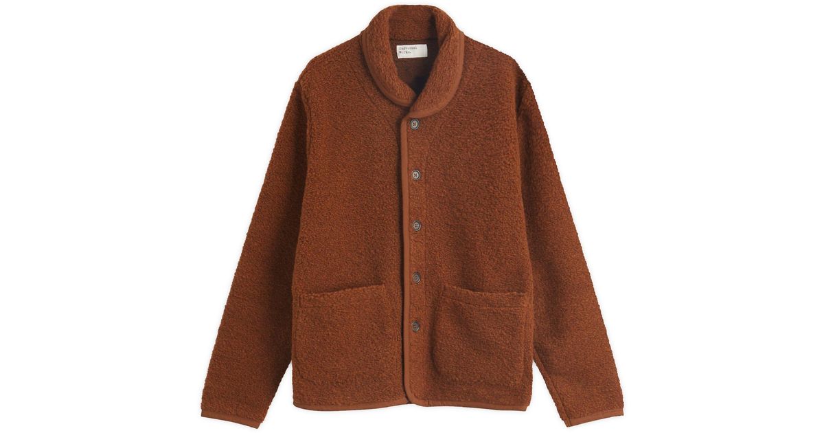 Universal Works Boucle Alvar Fleece Lancaster Jacket in Brown for Men ...