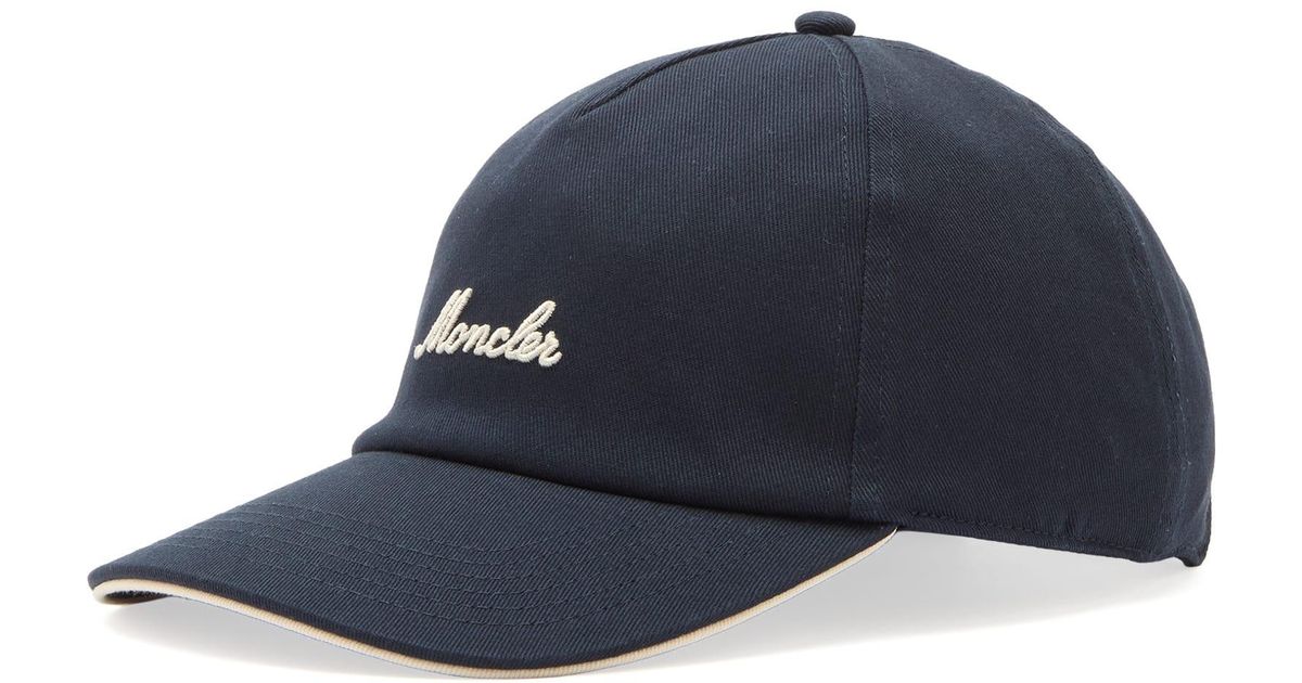 Moncler Cotton Archive Cap in Blue for Men | Lyst UK