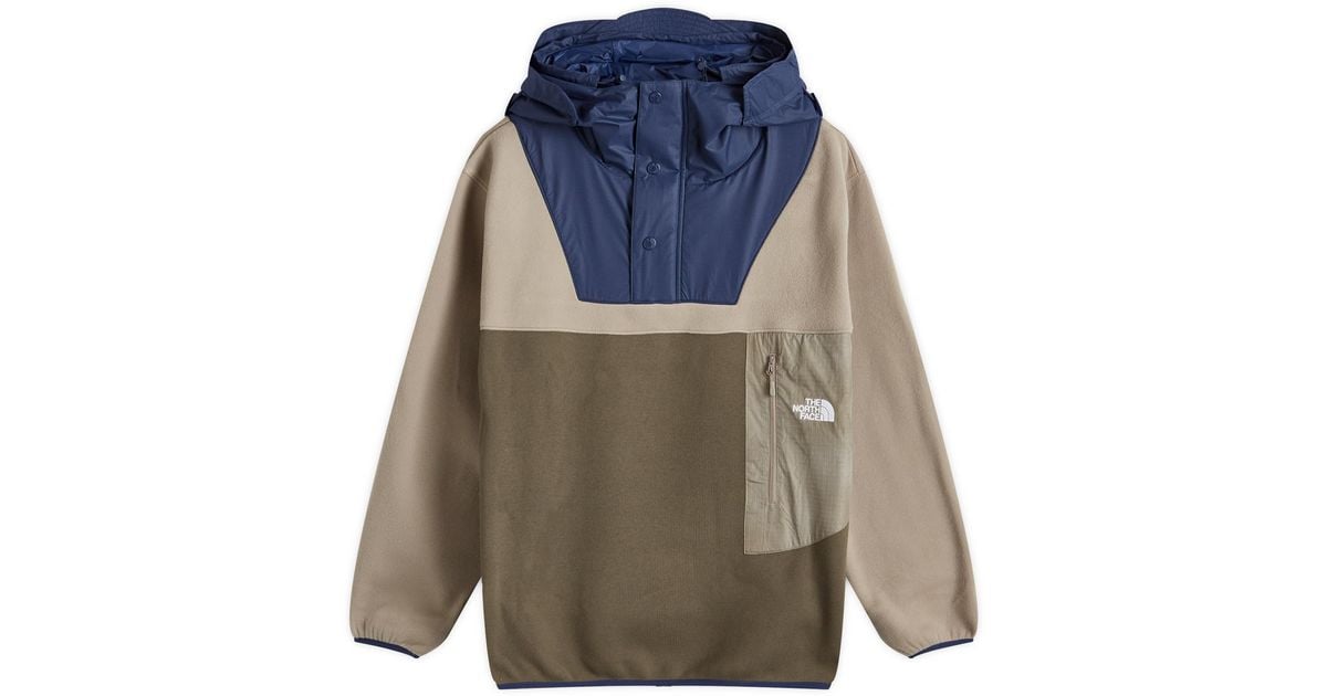 The North Face Colour Mix Fleece Hoodie in Blue for Men | Lyst