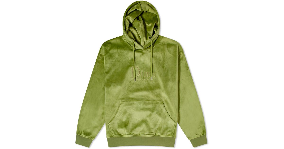 Dime Classic Logo Velour Hoodie in Green for Men | Lyst