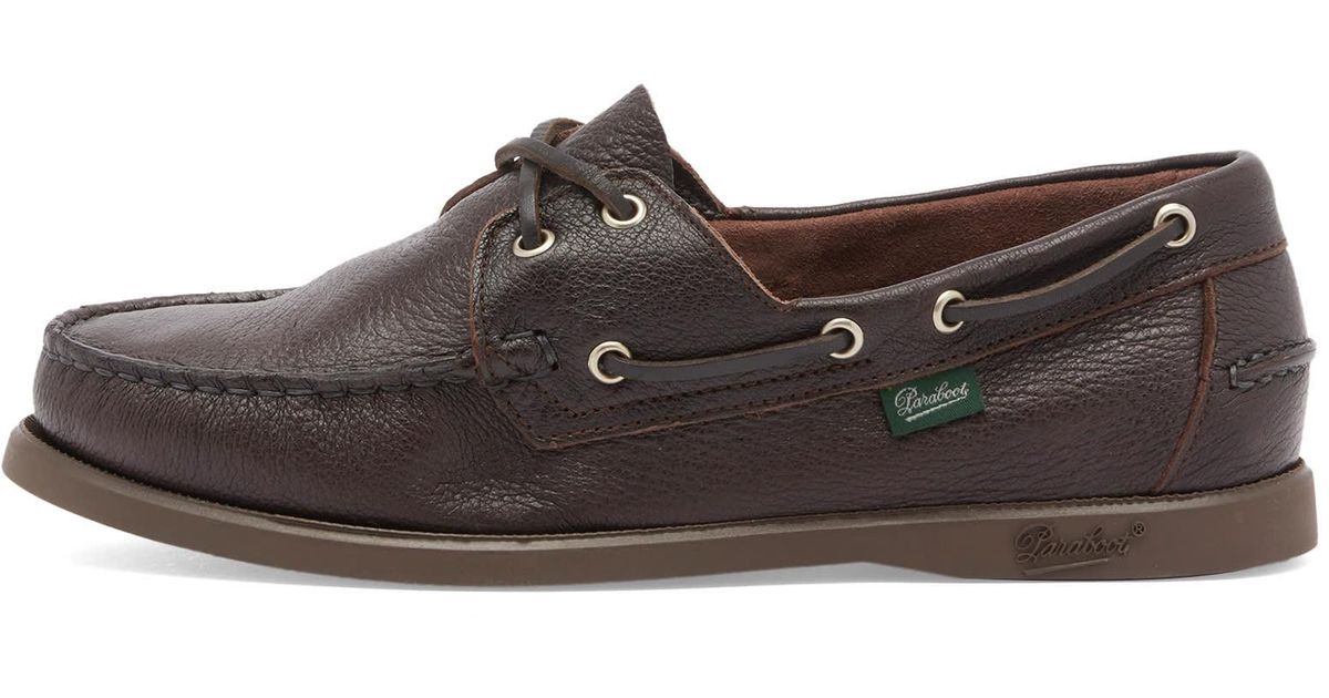 Paraboot Barth Leather Boat Shoe in Brown | Lyst