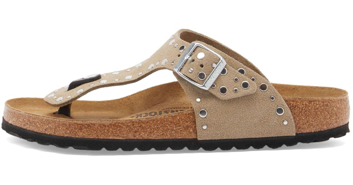 Birkenstock Gizeh Rivet Leve in Brown | Lyst