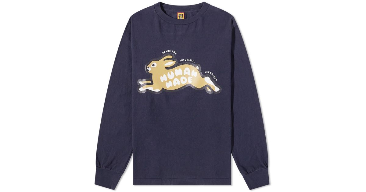 Human Made Long Sleeve Rabbit T-shirt in Blue for Men | Lyst