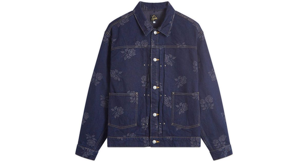 Needles Rose Jean Jacket in Blue | Lyst