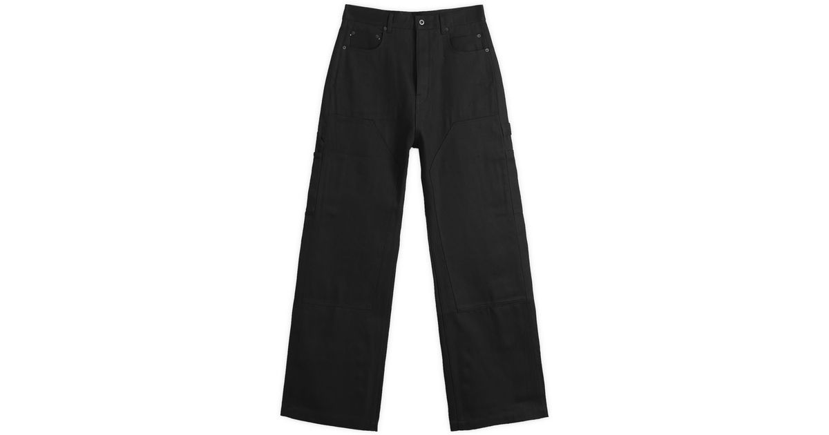 Rick Owens Geth Double Knee Jeans in Black for Men | Lyst