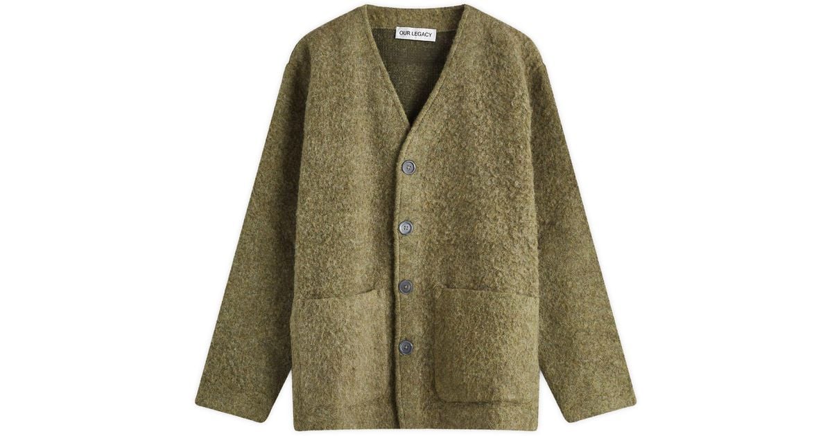 Our Legacy Tumble Wool Cardigan in Green for Men | Lyst