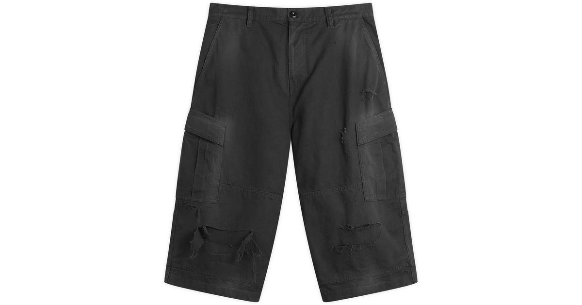 Balenciaga Ripstop Cropped Cargo Pants in Grey for Men | Lyst UK