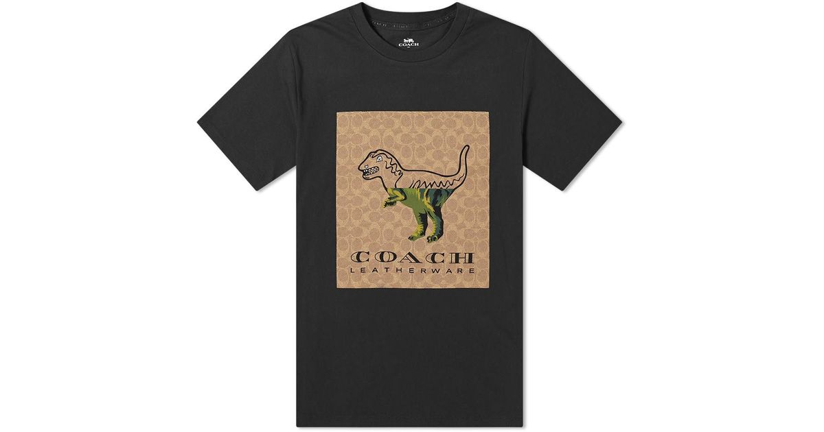 COACH Signature Logo Rexy Tee in Black for Men | Lyst