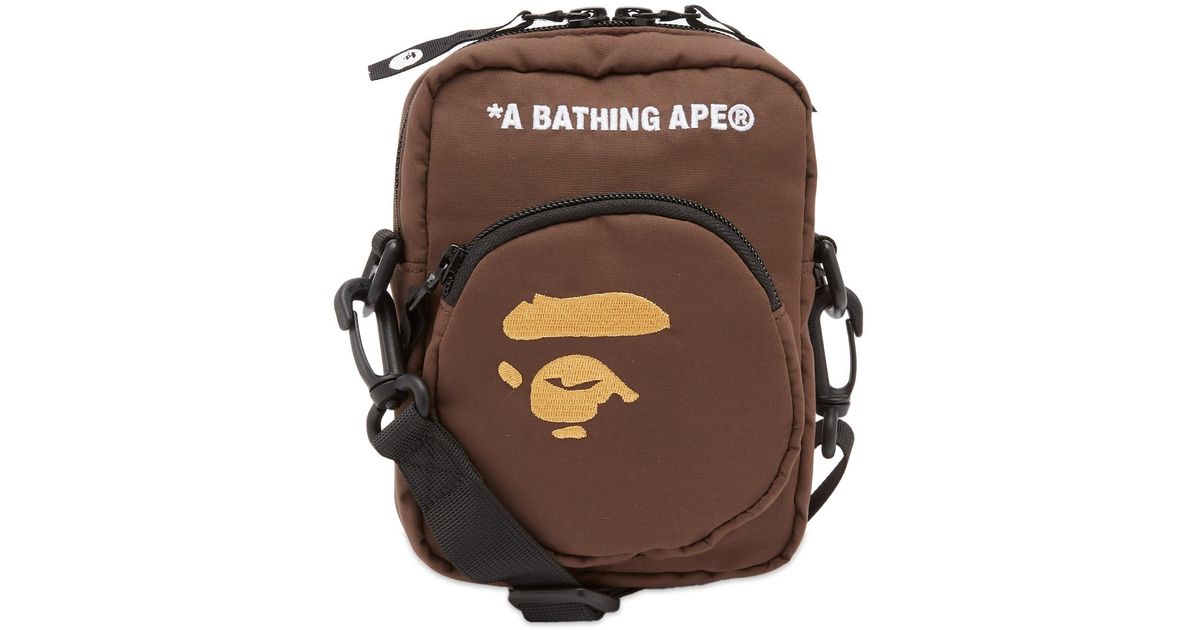 A Bathing Ape Head Mini Bag in Brown for Men | Lyst UK