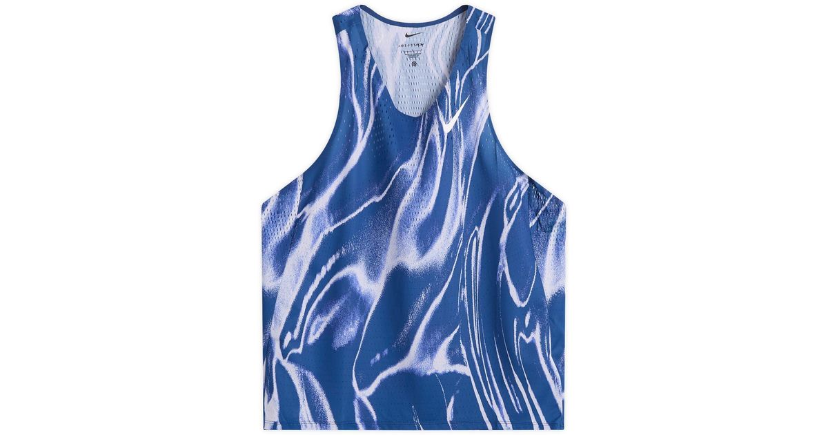 Nike Running Aeroswift Aop Singlet in Blue for Men | Lyst