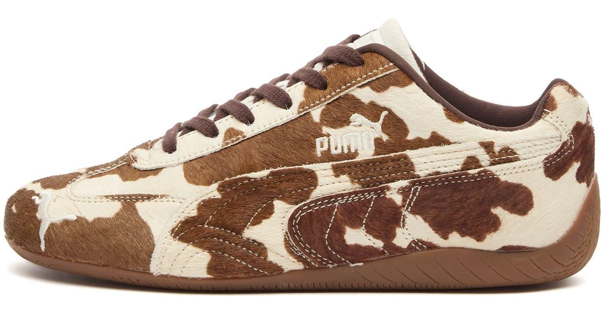 PUMA Speedcat Cow Print W Sneaker in Brown | Lyst