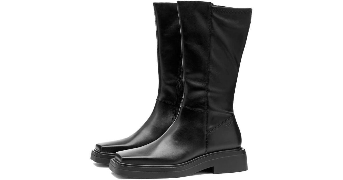 Vagabond Shoemakers Eyra Square Toe Pull On Boot in Black | Lyst