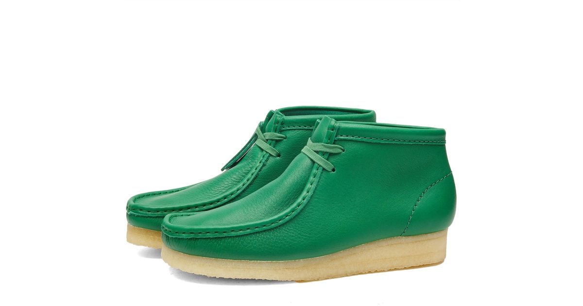 Clarks Wallabee Leather Boots in Green | Lyst