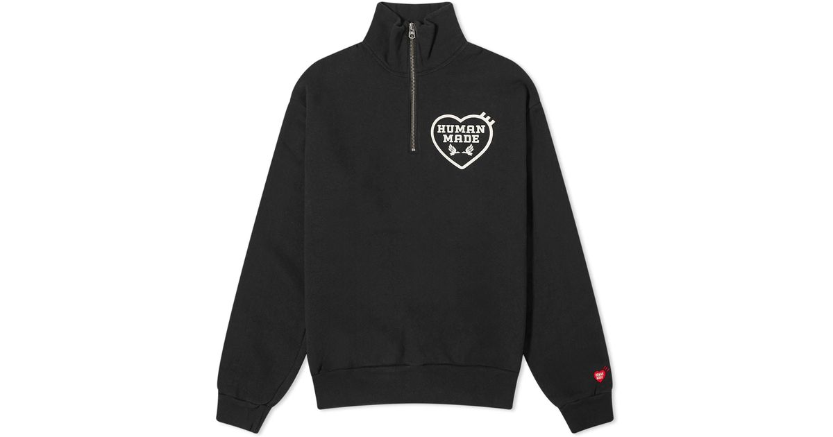 Human Made Military Half-Zip Sweatshirt in Black for Men | Lyst