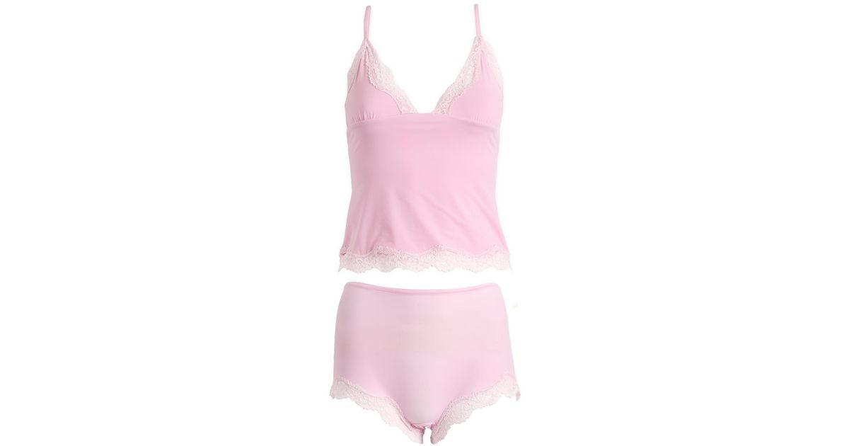 Skims Fits Everybody Lace Cami & Boyshort Set in Pink | Lyst UK