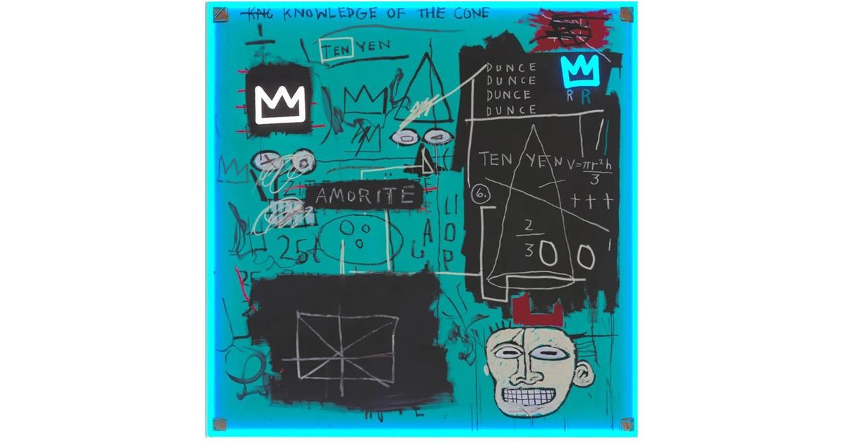 YELLOWPOP Equals Pi By Jean Michel Basquiat Led Neon Sign in Blue | Lyst
