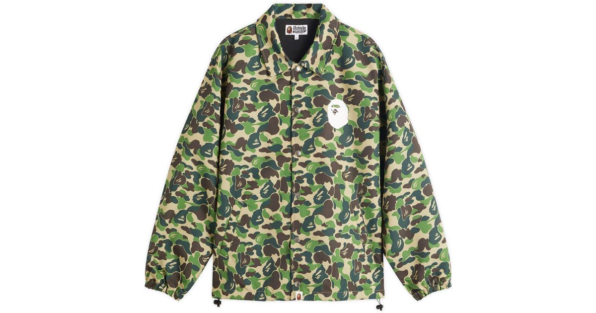 A Bathing Ape Abc Camo Nyc Logo Coach Jacket in Green for Men | Lyst UK