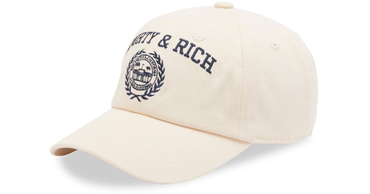 Sporty & Rich Varsity Crest Embroidered Cap in White | Lyst