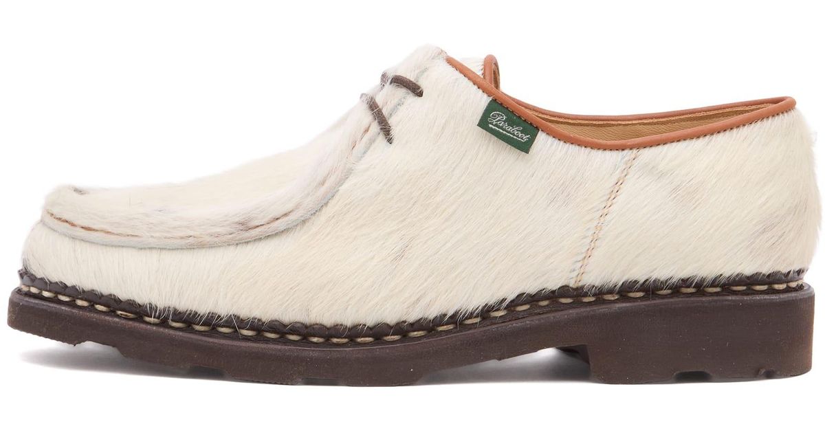 Paraboot Michael Cow Hair Leather Lace Up Derby Shoe in Brown | Lyst
