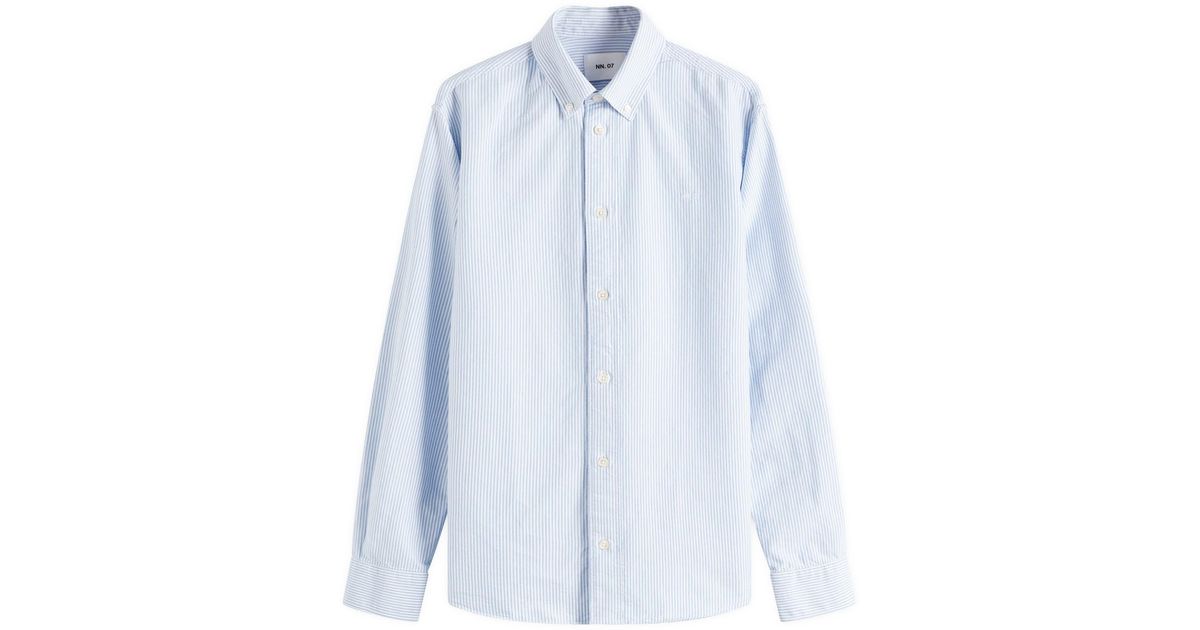 NN07 Colby Logo Oxford Shirt in Blue for Men | Lyst