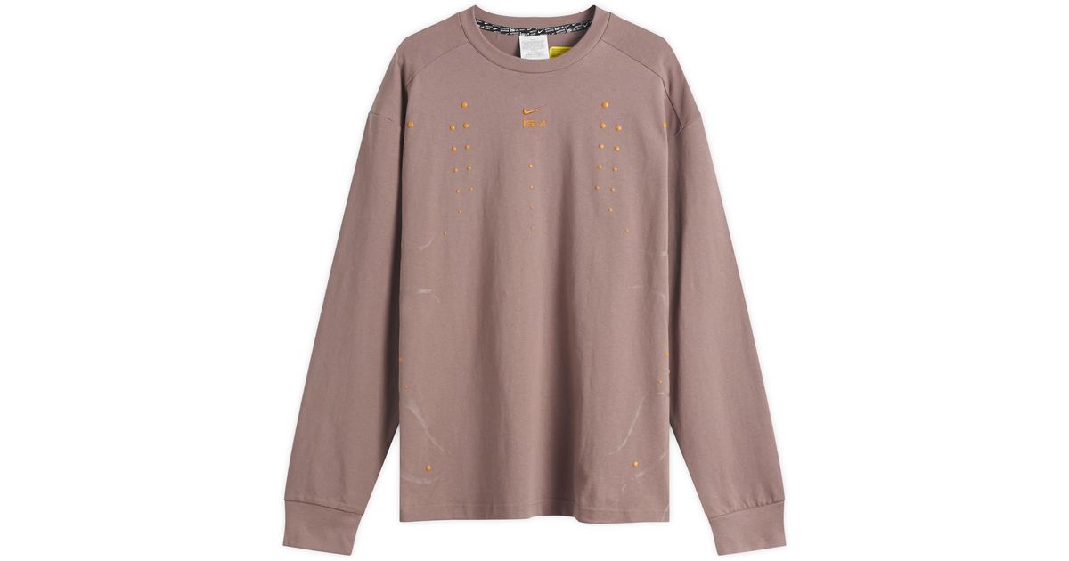 Nike Ispa Adapt Long Sleeve T-Shirt in Brown | Lyst