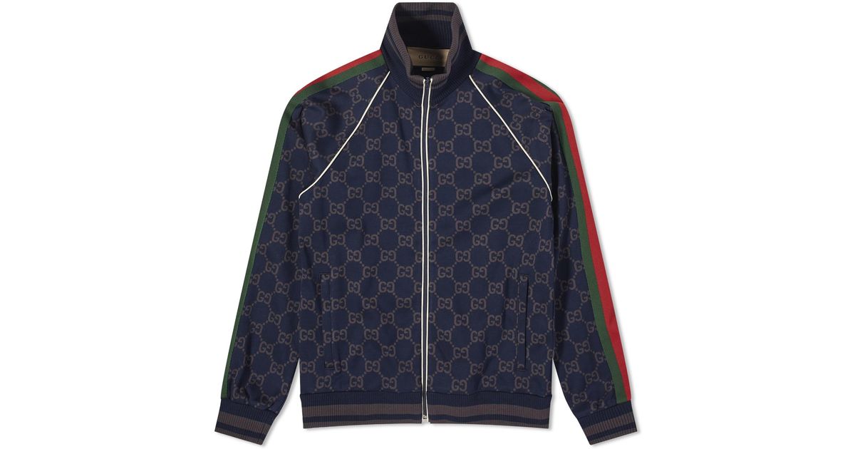 Gucci Gg Jersey Track Jacket in Blue for Men | Lyst