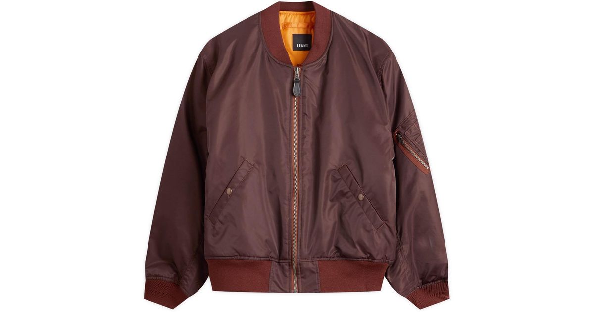Beams Plus Ma1 Jacket in Brown for Men | Lyst UK