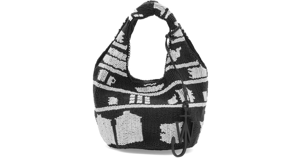 JW Anderson Mini Beaded Shopper Bag in Black | Lyst