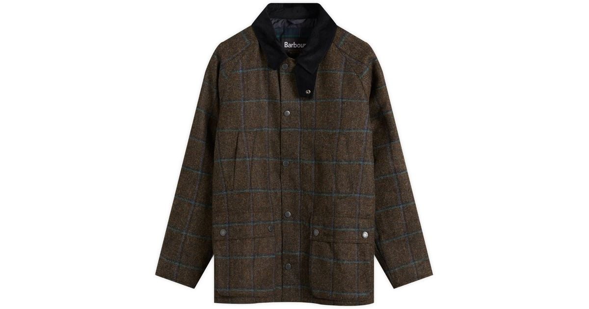 Barbour Bedale Check Wool Jacket in Black for Men | Lyst