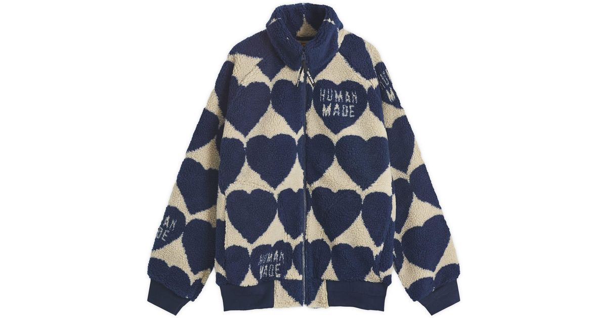 Human Made Heart Fleece Jacket in Blue for Men | Lyst UK