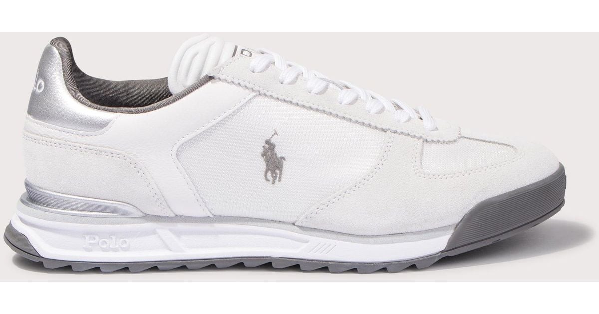 Polo Ralph Lauren Varick Suede & Oxford Sneakers in White for Men | Lyst UK