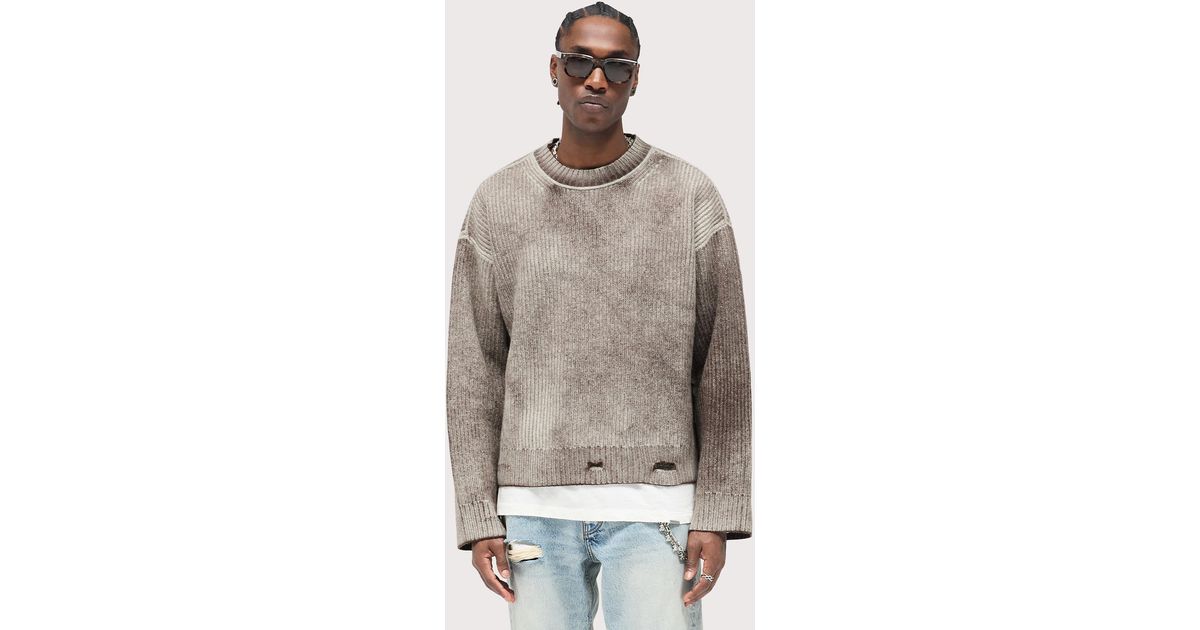 Represent Reversible Fade Out Jumper in Grey for Men | Lyst UK