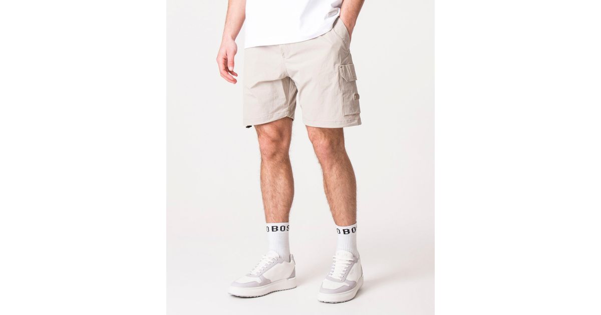 Mallet Regular Fit Utility Stretch Ripstop Cargo Shorts in Natural for ...