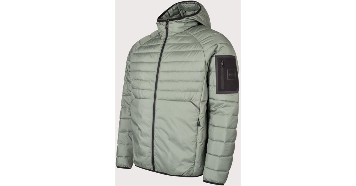 BOSS Urbanex Hooded Jacket in Green for Men | Lyst UK