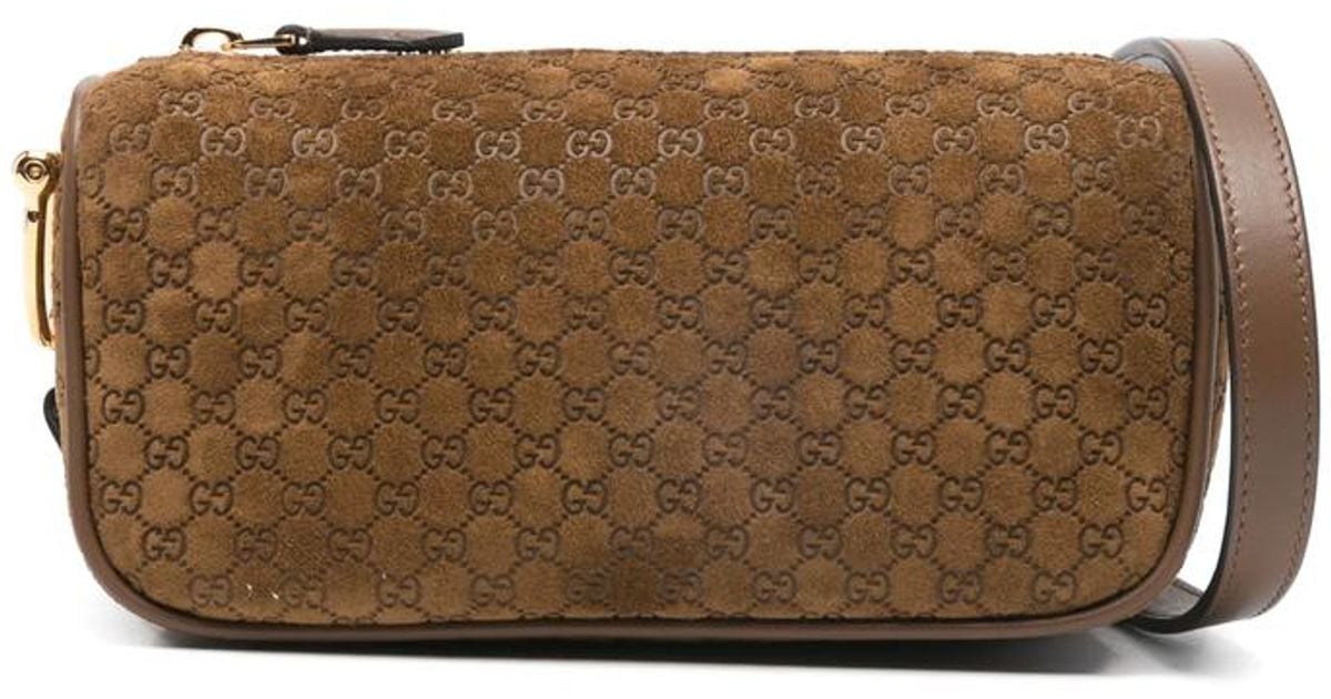 Gucci Mini Gg-Logo Cross Body Bag in Brown | Lyst UK