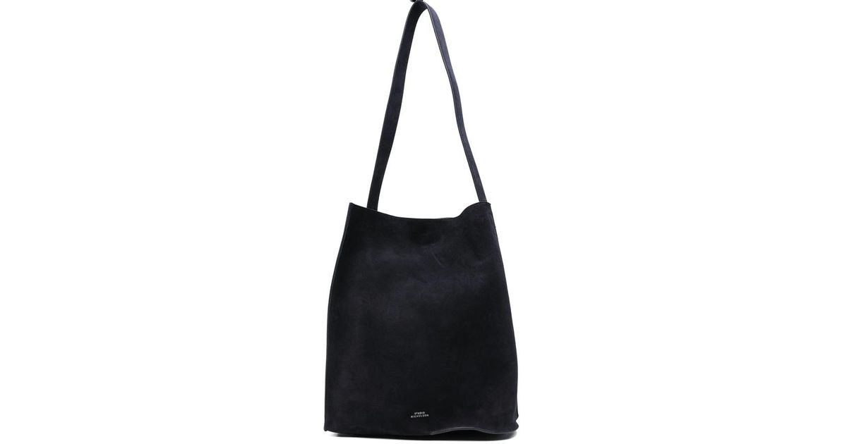 Studio Nicholson Suede Shoulder Bag in Black | Lyst UK