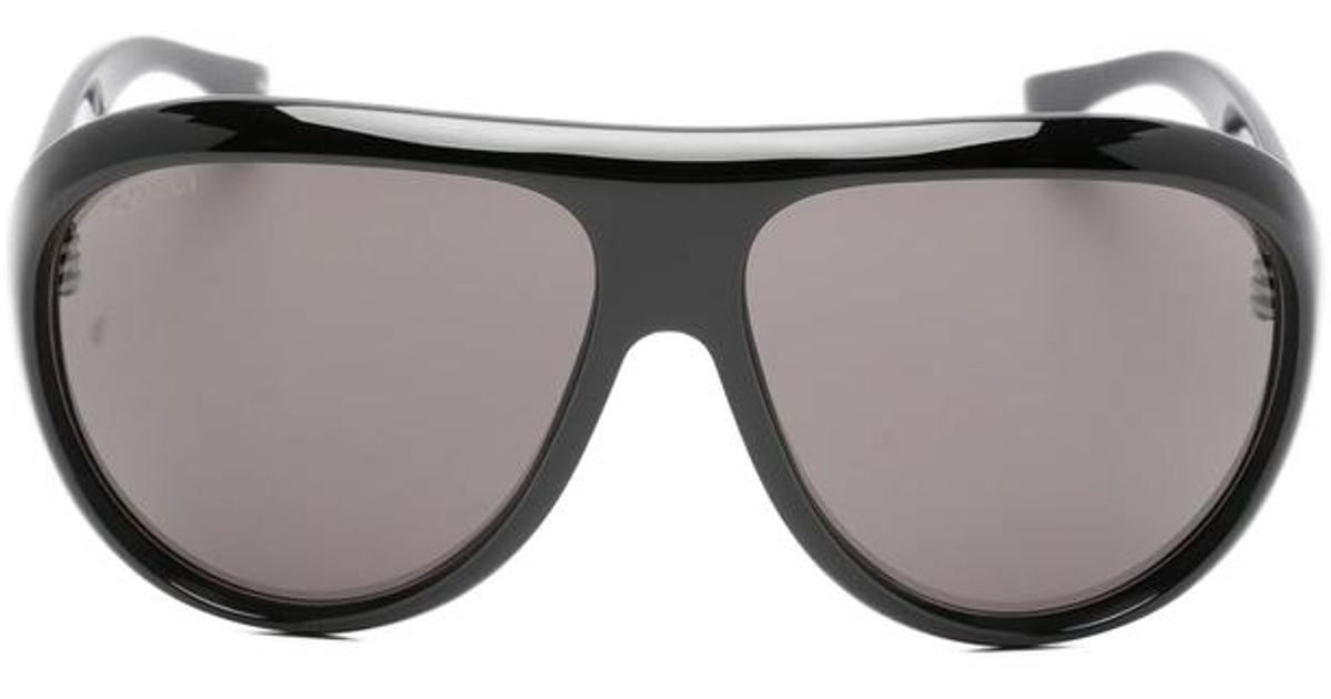 Gucci Logo-Lettering Pilot-Frame Sunglasses in Grey | Lyst UK