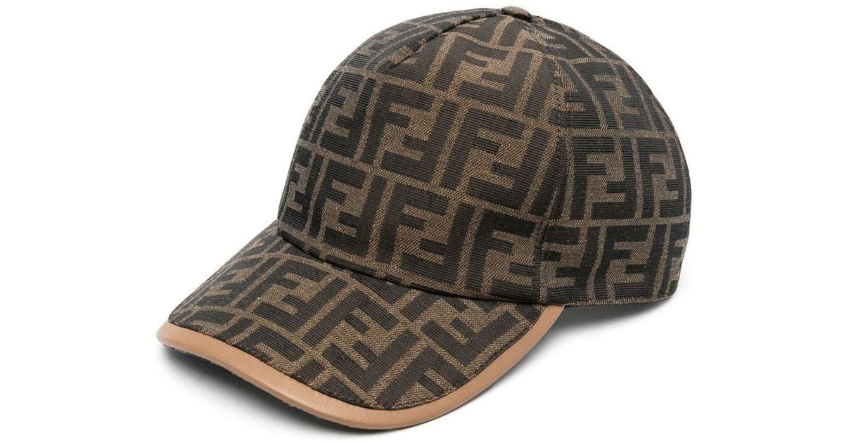 Fendi Ff Pattern Cap in Brown (Grey) for Men | Lyst UK