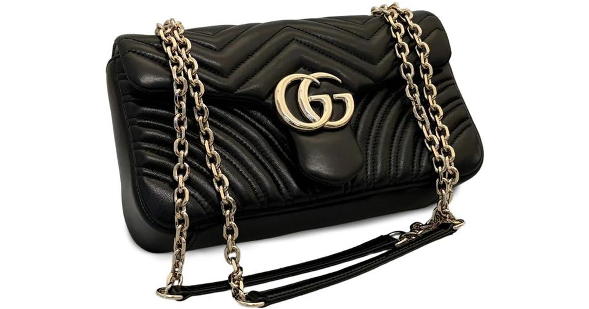 Gucci Gg Marmont Chain-Strap Shoulder Bag in Black | Lyst UK