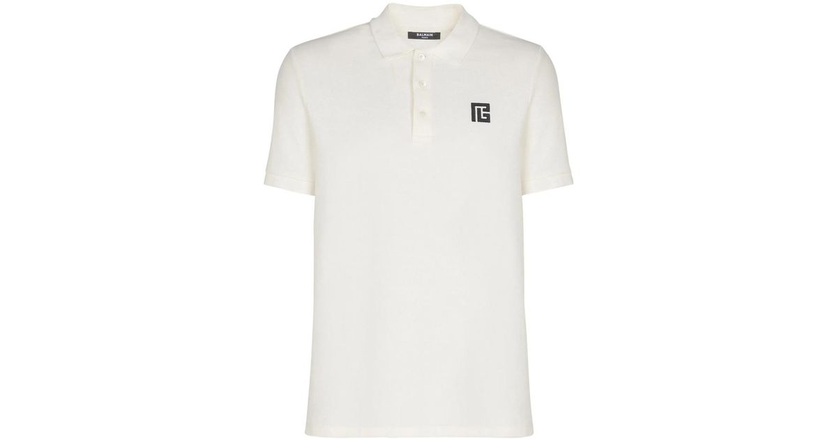 Balmain Polo Shirts in White for Men | Lyst UK