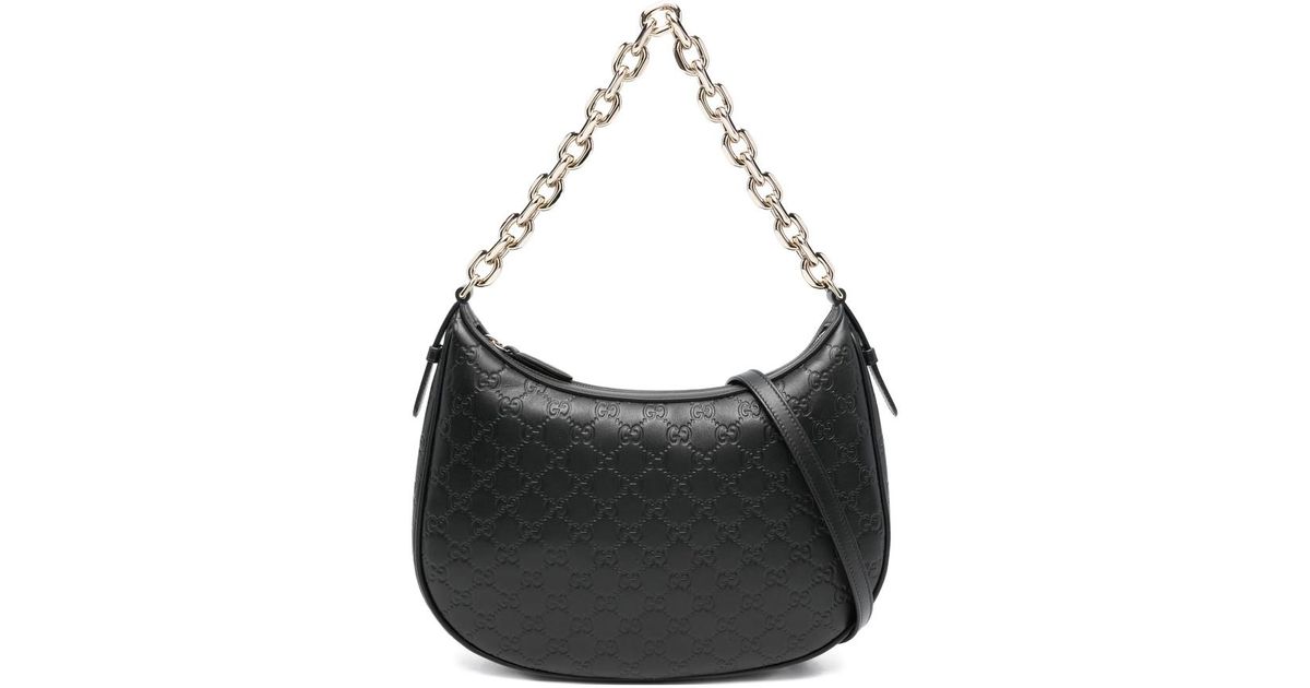 Gucci Gg-Pattern Chain-Strap Bag in Black | Lyst UK
