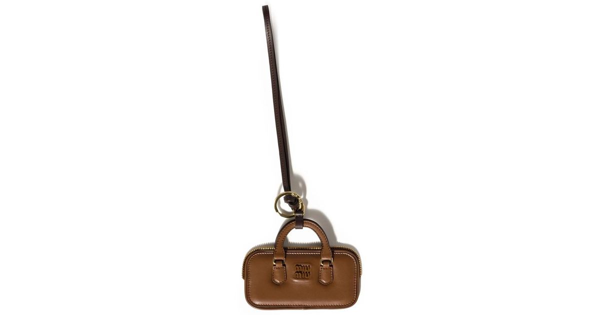 Miu Miu Keyrings & Chains in Brown | Lyst UK