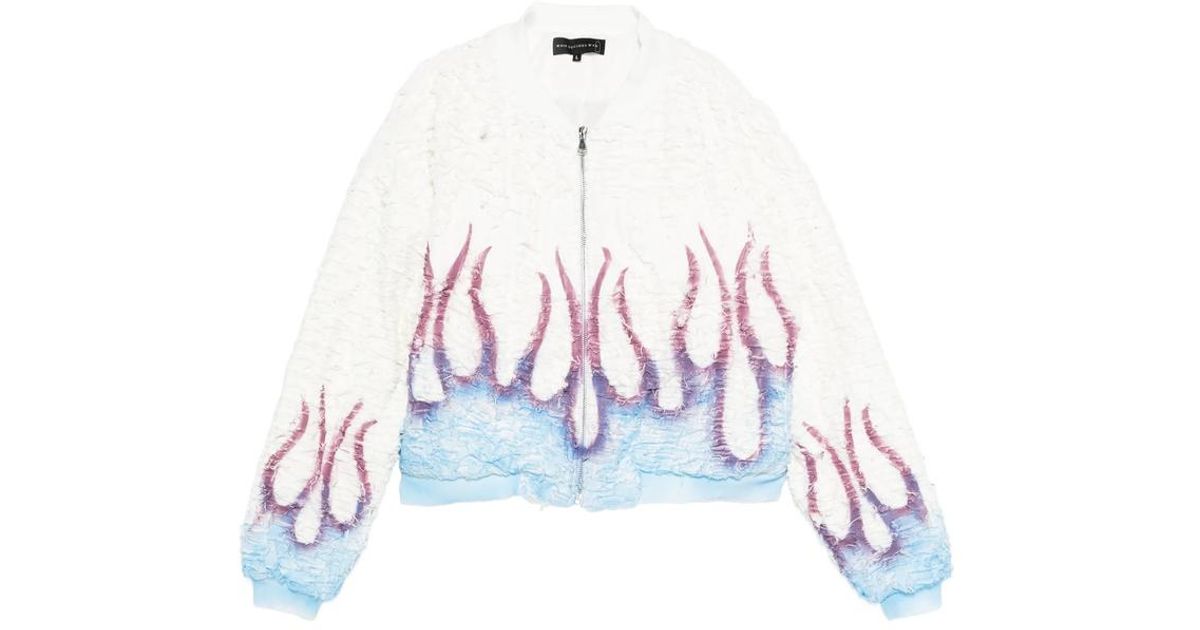 Who Decides War Flame-Design Bomber Jacket in White for Men | Lyst UK
