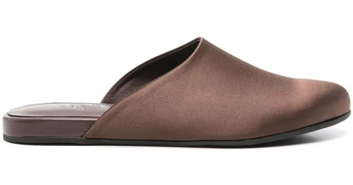 Ancient Greek Sandals The Satin Slippers in Brown | Lyst