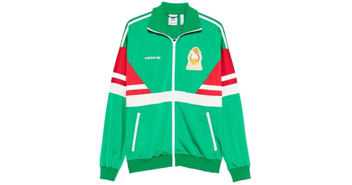 adidas Embroidery-Logo Zip Sweatshirt in Green for Men | Lyst UK